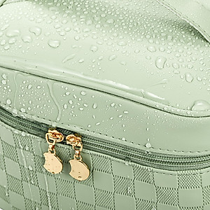 Hedume Set of 4 Makeup Bags, Waterproof Cosmetic Bag Set, Leather Portable Travel Cosmetic Bag, Multifunction Organizer Storage Bag for Makeup, Brushes, Toiletries and Accessories