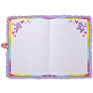 iscream Care Bears Share Bear Lined-Page Lock and Key 8.5" Plush Fur Journal with Mini Spiral Journal