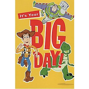 It's Your Big Day! Woody, Buzz Lighter and Rex Toy Story Happy Birthday Card