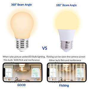 Low wattage A15 LED Light Bulb Replacement 15W 20W 25W E26 Base 120V 2W 150lm Soft White 2700K Non-Dimmable for Bathroom, Bedroom, Bedside Accent Lamps Pack of 4