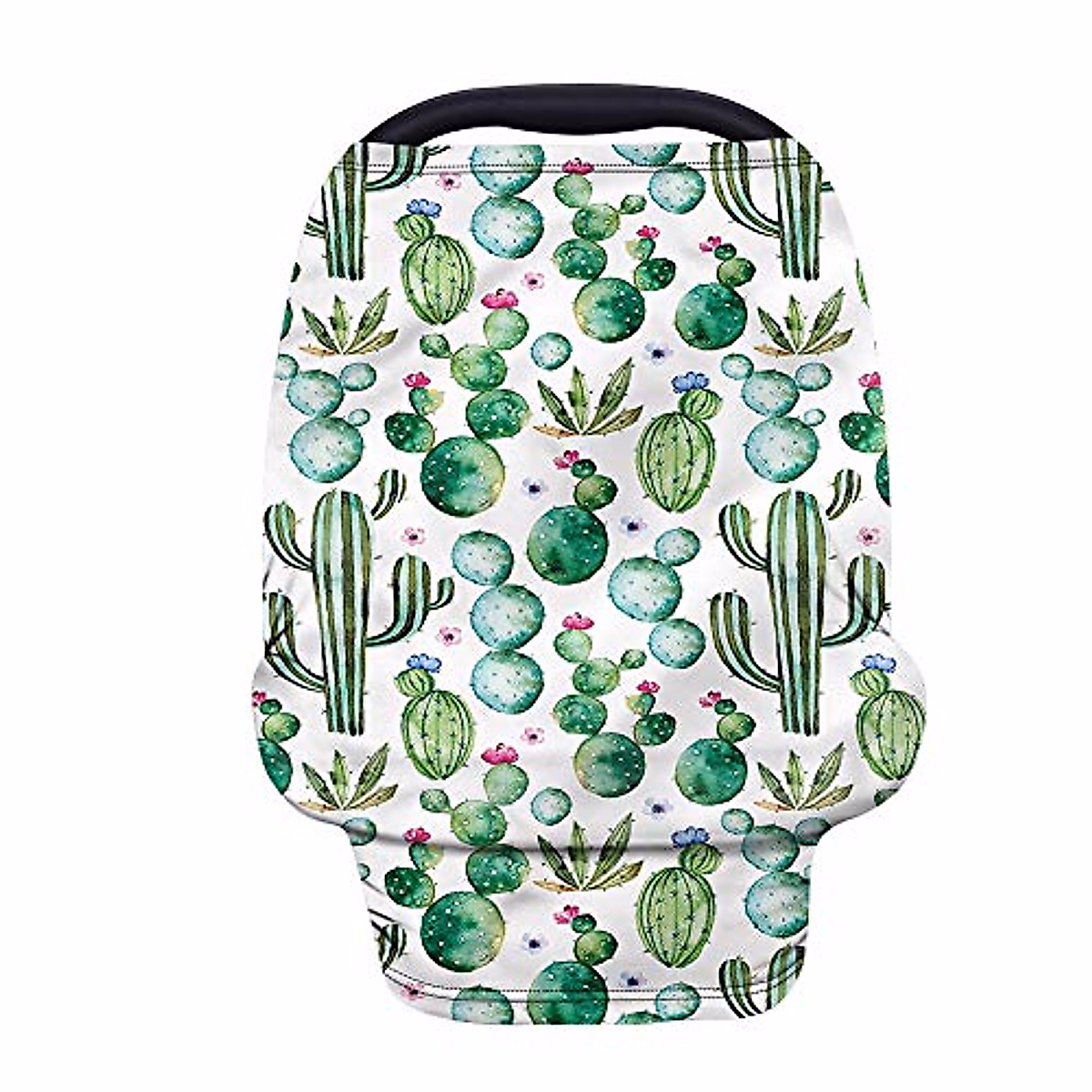 Jeiento Cactus Print Stretchy Baby Carseat Cover Multi-use for Baby Carseat & Nursing/Versatile Breastfeeding Scarf & Stroller & Feeding high Chair Cover for Baby Girls