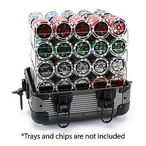 Versa Games 1000pc Deluxe Poker Chip Case Carrier in Gray Color - Ultimate Poker Chip Carrier