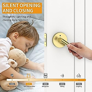 Amerdeco 2 Pack Gold Interior Privacy Door Handles, Heavy Duty Interior Bedroom Brushed Brass Door Lever, Door Handles Interior for Bathroom