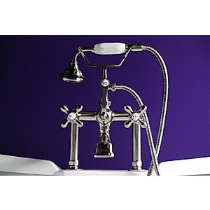 67" Acrylic Slipper Clawfoot Tub & Brushed Nickel Complete Deck Mount Plumbing Package- "Miller"