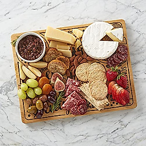 Sabatier Charcuterie Board with Recessed Handles, Reversible Kitchen Cutting Board for Entertaining and Meal Prep, Decorative Wood Cheese Board, Perfect Housewarming Gift, 11-inch x 14-Inch, Bamboo