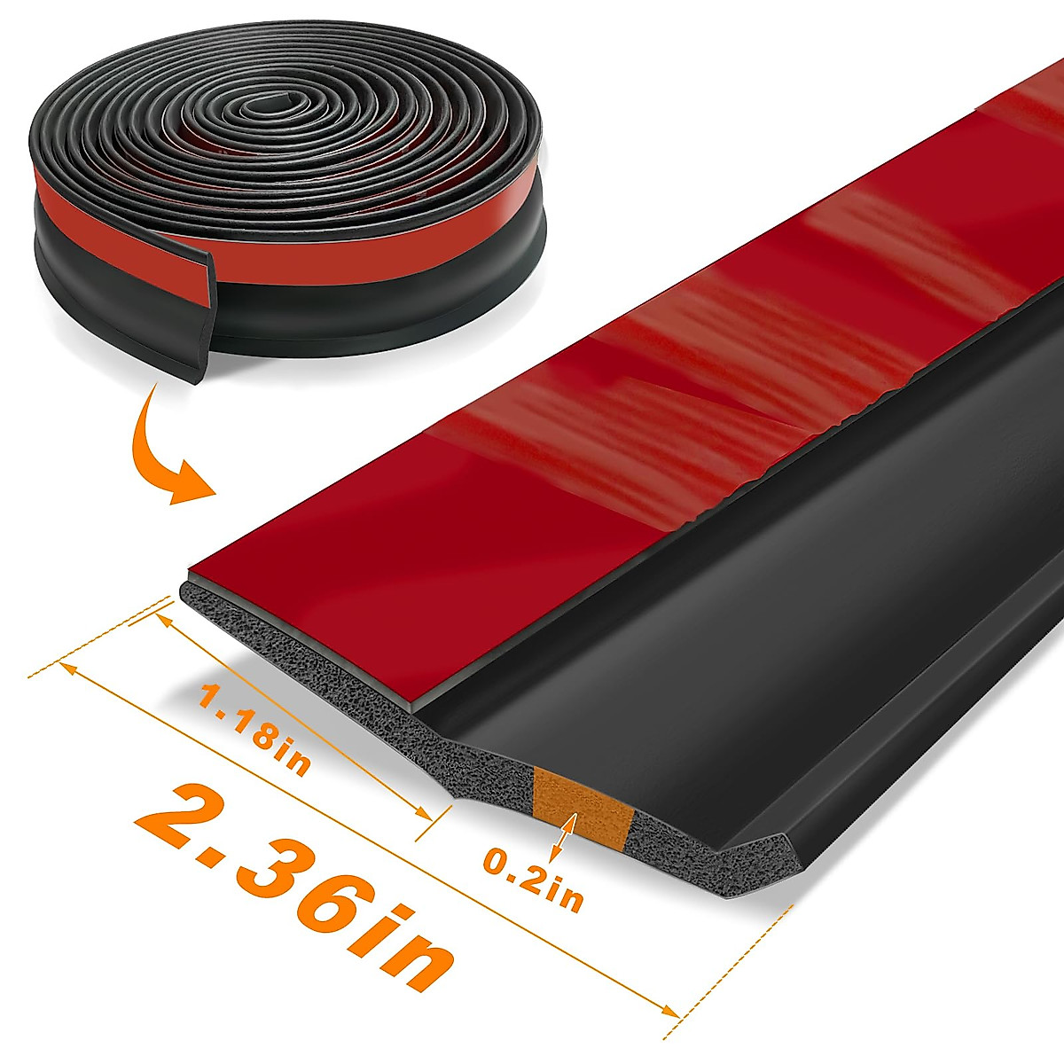 Universal Garage Door Threshold Seals Bottom Rubber Replacement, weatherproofing Garage Door Weather Stripping with Nails (32.8ft)