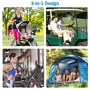 TCJJ Portable Clip on Fan,Rechargeable Stroller Fan With 3 Speeds and Rotatable USB Battery Operated Clip Fan for Car Seat Crib Stroller Bike Treadmill Office.