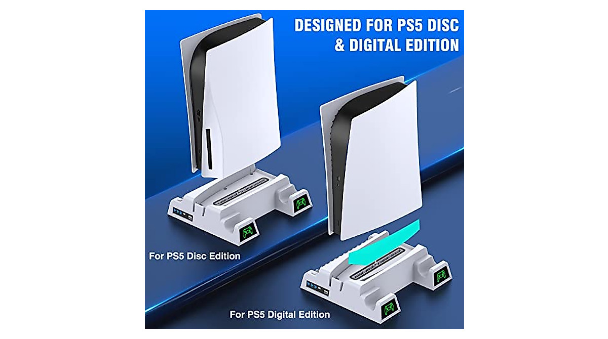 PS5 Cooling Fan & Controller Charger | Ultimate Gaming Stand