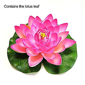 2pcs Artificial Floating Plant Water Lily Flower and Leave Pad Fish Landscape Decoration for Home Garden Pond Pool Aquarium