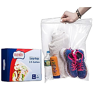 [ 40 COUNT ] Regular Roaster Clear Big Storage Bag 16" x 18", 3.5 Gallon Large & Strong Clear - ZIPPER TOP - Bags, Total 40 Bags