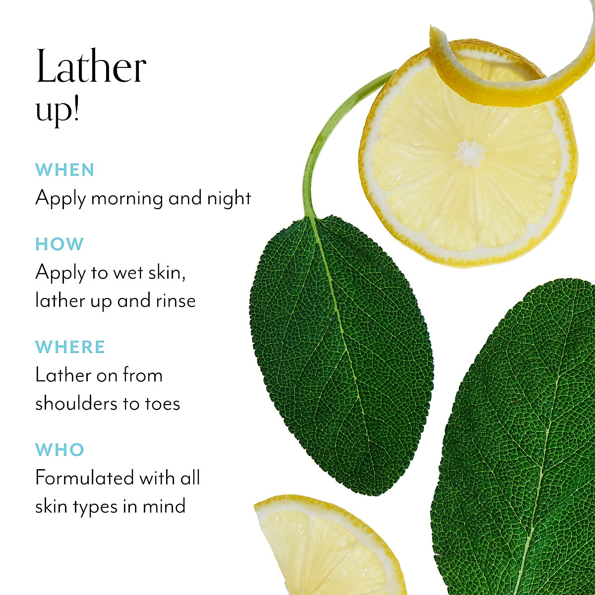 Bliss Soapy Suds Body Wash - Lemon and Sage - 32 Fl Oz - Gentle and Hydrating for Supremely Soft Skin - Paraben Free - Vegan & Cruelty Free