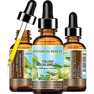 Botanical Beauty SQUALANE Italian Olive. 100% Pure Natural Undiluted Oil. 1 fl.oz- 30ml. 100% Ultra-Pure Moisturizer for Face, Skin, Body, Hair. Reliable 24/7 Skincare Protection