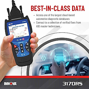 INNOVA 3170RS OBD1 & OBD2 Scanner, ABS Bleeder Scan Tool, OBD2 Diagnostic, Caliper Service, Brake Pad Life, Read/Erase ABS/SRS Codes, Reset Oil Light, Live Data, Free Updates