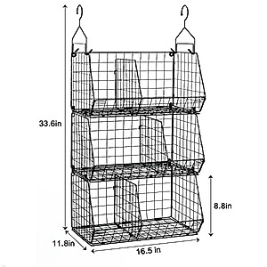Jautokerdar 3 Tier Closet Hanging Shelves with Divider, Extra Large Closet Organizers and Storage, Clothes Hanging Organizer Clothing Sweaters Shoes Handbags Clutches Accessories