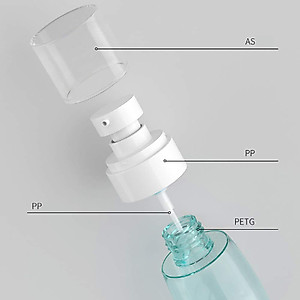 2 oz Travel Size Leakproof Pump Bottles, BPA-Free Refillable Plastic Containers for Lotion, Liquid Soap, Baby Shower, Essential Oil Blends and Other Toiletries