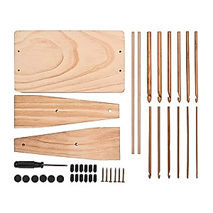 Sparkle Race Wooden Crochet Yarn Holder, Double Revolving Yarn Storage for Crochet Yarn Ball Knitting & Crochet Supplies, Horizontal Wood Yarn Ball Holder with 12 Bamboo Crochet Hooks