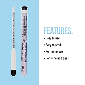 Alcohol Meter Spirit Meter 0-100% Measures Alcohol in Distilled Spirit 23cm