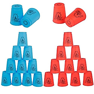 yeesport Sport Stacking Cups, 24pcs Sports Stacking Cups Speed Training Game for Challenge Competition Travel Party Gift for Kids and Adults (Blue & Red)