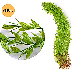 Walnut Home Hanging Leaves 6Pcs Vine Garland Eucalyptus Garland Artificial Vines Leaves and Stem Ivy Realistic Greenery Decor Jungle Decoration