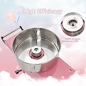 Garvee Extra Large Cotton Candy Cart -Commercial Cotton Candy Machine,Electric Cotton Candy Floss Maker with Drawer,20 inch Stainless Steel Bowl Perfect for Commercial Use Home Party Carnival,21x21x18