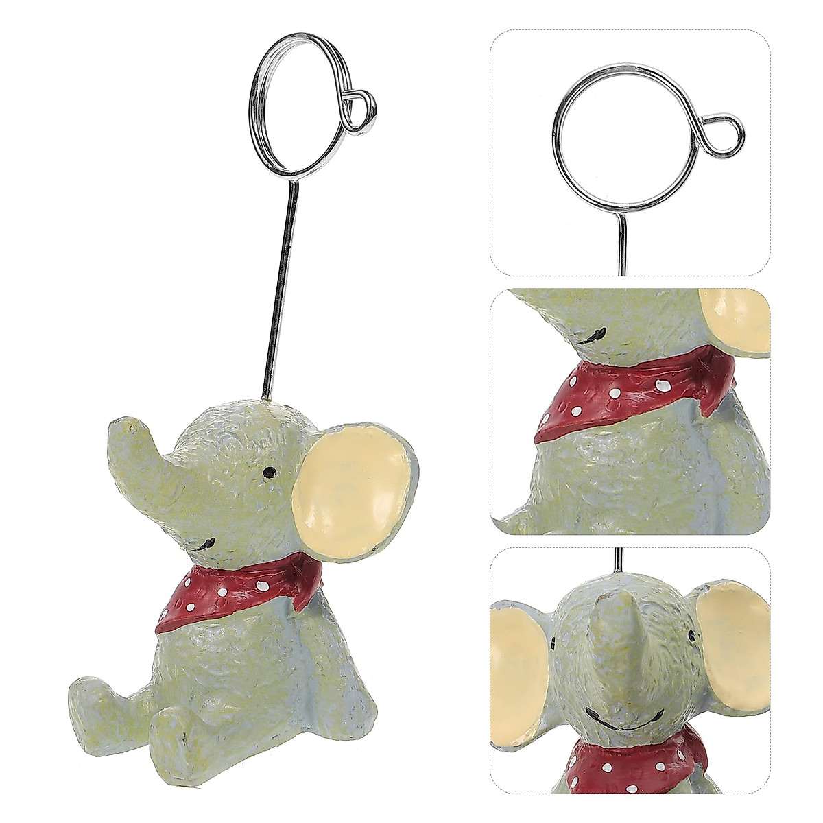 Tofficu Table Number Holders, 4.1'' Tall Resin Elephant Base Place Card Holder, Place Card Holders for Table Picture Holders for Tables Party Wedding Display, for Card Picture Memo Note