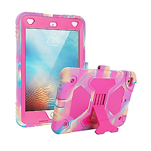 ACEGUARDER Shockproof Kid case for iPad Mini Case, iPad Mini 2, iPad Mini 3, iPad 7.9 inch Case, Shockproof Protective, with Pencil Holder & Multi-Angle Adjustable Bracket (2021 New, Rose Pink)