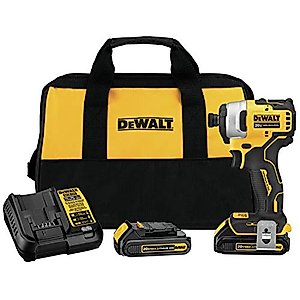 DEWALT ATOMIC 20V MAX* Impact Driver, Cordless, Compact Kit, 2 Batteries, 1/4-Inch (DCF809C2)