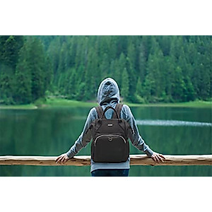 KNOWVAN Casual Backpack for Women, 15 Inch Travelling School Shoulder Bag-Fits Up to 15.6Inch Laptop with USB Charging Port (Black)