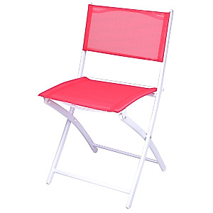 Giantex Bistro Table Set, 3 Piece Patio Bistro Set, Outdoor Folding Table and Chairs, Foldable Patio Dining Set, Porch Furniture Set Garden Backyard Metal Frame No Assembly, Red