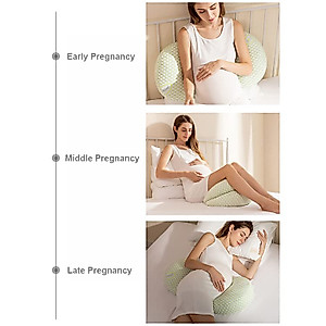 Oternal Pregnancy Pillow for Pregnant Women, Soft Pregnancy Body Pillow,Support for Back, Hips, Legs, Maternity Pillow with Detachable and Adjustable Pillow Cover