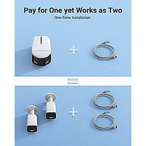 ANNKE FCD600 Dual-Lens Outdoor Security Camera with 180° FoV, 6MP Panoramic PoE IP Camera, Smart Human/Vehicle Detection, Color Night Vision, Two Way Audio, Supports MicroSD Card Up to 256GB