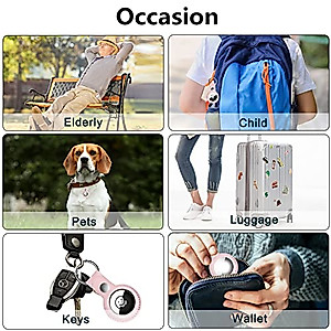 NeBuRing Leather Airtag Case,Key Ring Holder Protection Cover with Keychain Compatible for New Apple Air Tag-Pink