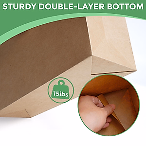 MOXARYSU Brown Gift Bags With Handles: 16x6x12 Inch 3pcs Extra Large Kraft Gift Bags Bulk For Party Shopping Birthday Wedding