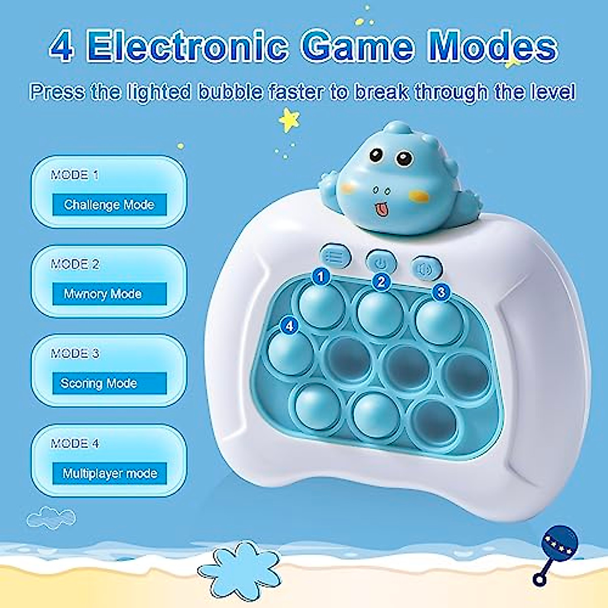 Pop Light Up Game, Handheld Fidget Light-up Pop Toys for Kids 6-12, Push Pop Sensory Toys with Memory Games, Stress Relief Pop Puzzle Game for Boy Girl Teens