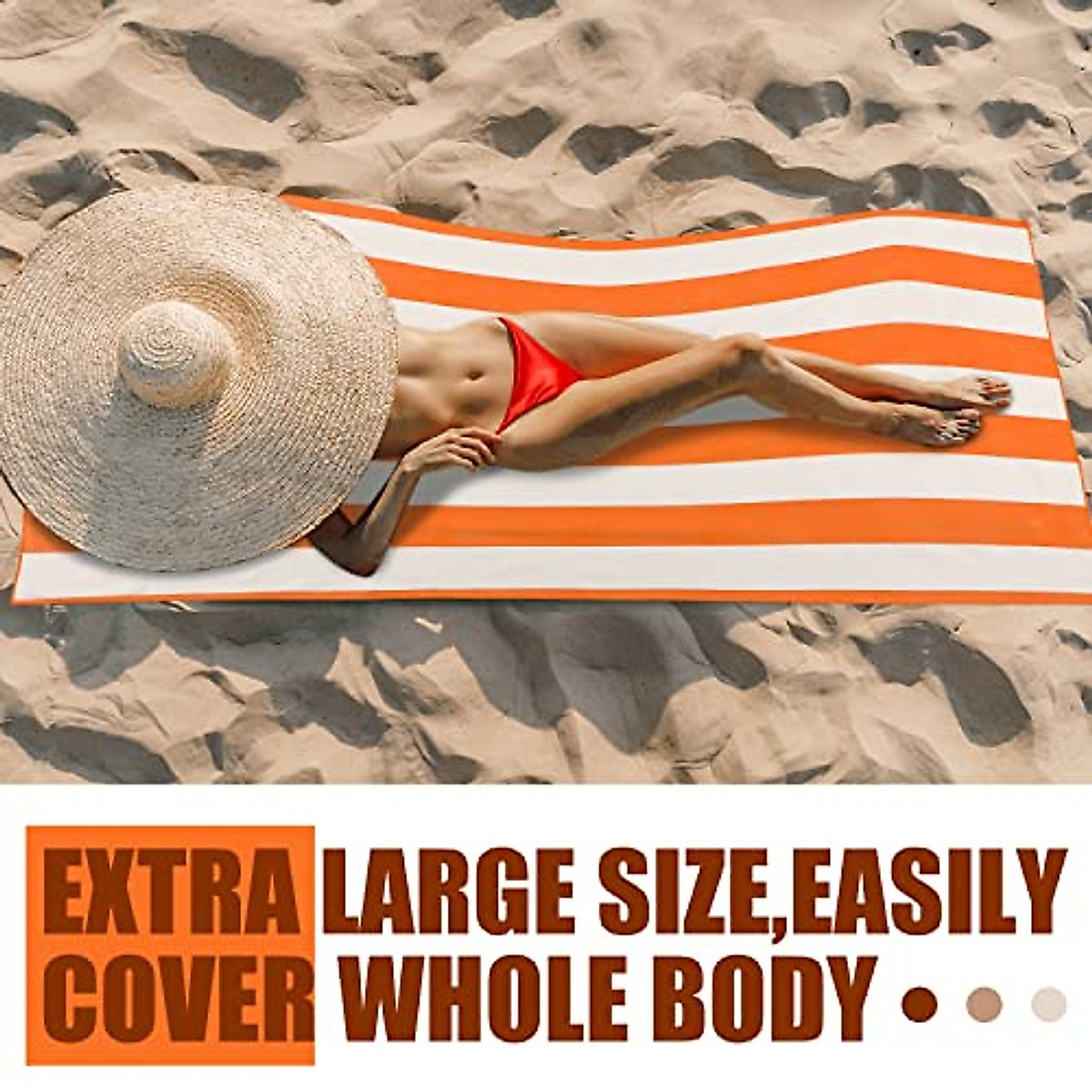 Moukeren 6 Packs Oversized Beach Towel 35 x 70 Inches Microfiber Beach Towels for Adults Extra Large Pool Towels Quick Dry Swim Towels Bulk Thick Plush Cabana Towel for Summer Bath Adults (Stripe)