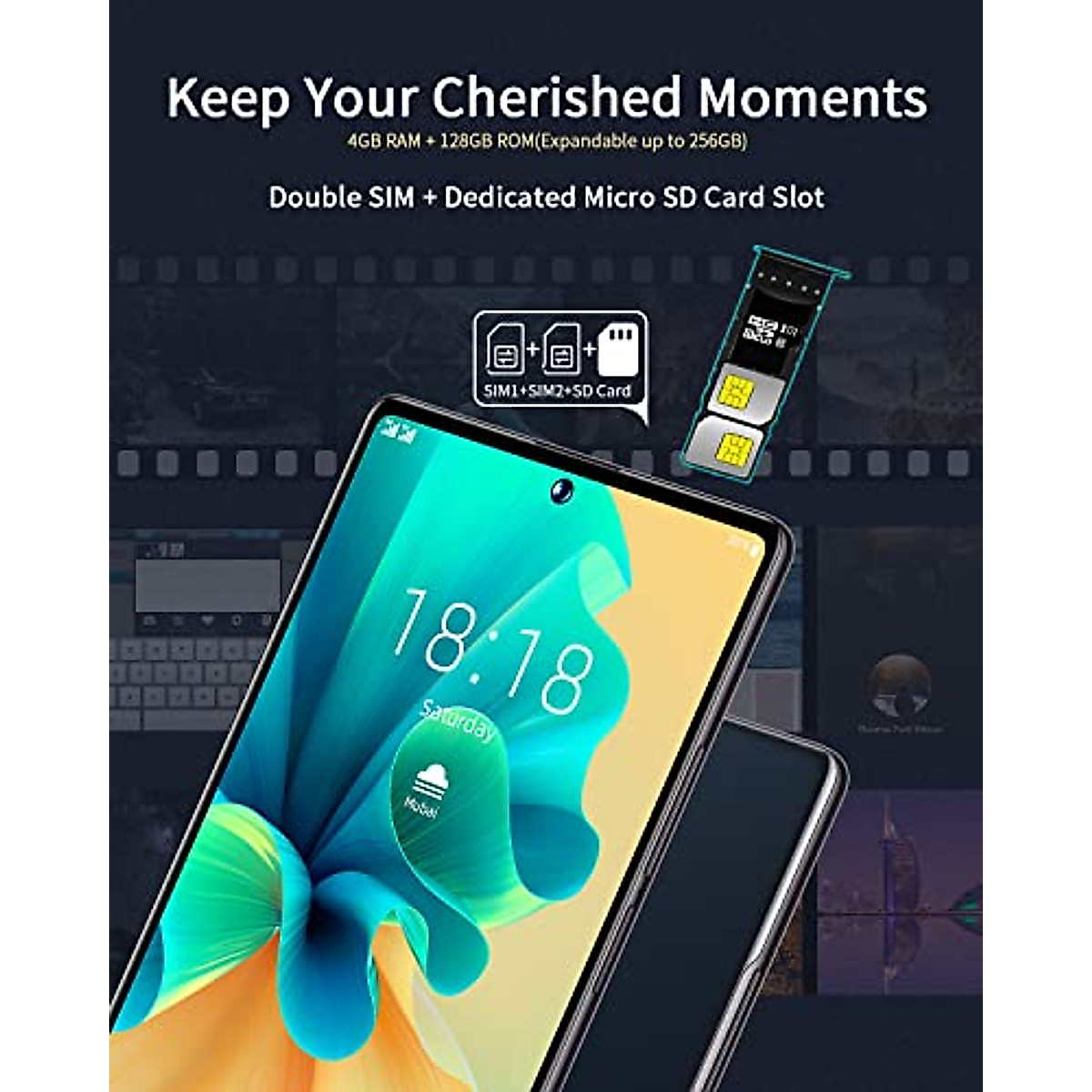 VIQEE C21 Mobile Phones, 6.8" FHD+ Punch Hole Screen,5G/2.4 Global Bands Dual Sim Unlocked Phones 6GB+256GB ROM/TF 128GB, Octa Core Processor Smartphone 24MP+64+12+12MP,WiFi NFC