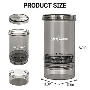 REPTI ZOO Reptile Cricket Powder Mixer, Insect Calcium Mixer, Cricket Nutrients Shaker for Gecko Snake Lizards, Feed Dispenser for Reptile & Amphibians | Terrarium Tank Accessories