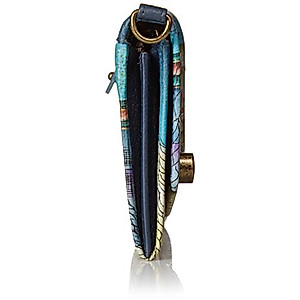 Anna by Anuschka Women's Hand-Painted Genuine Leather Vintage Wristlet Clutch - Caribbean Dream