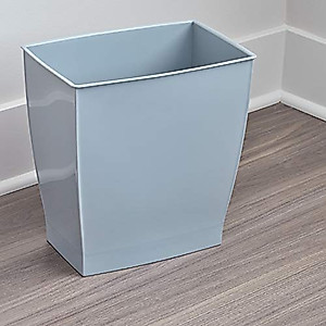 iDesign Mono Spa Rectangular Trash Can for Bath, Bedroom, Office – 11.25" x 7.5" x 12", 2.5 Gallon, Gray