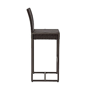 Christopher Knight Home Kelly Outdoor Wicker 30 Inch Barstool (Set of 4), Dark Brown