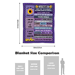 Henazin 17 Year Old Girl Gift Ideas, Gifts for 17 Year Old Girl, 17th Birthday Gifts for Girl Blanket 50"X60", 17th Birthday Decorations for Girls, Birthday Gifts for 17 Year Old Girl, 17th Birthday