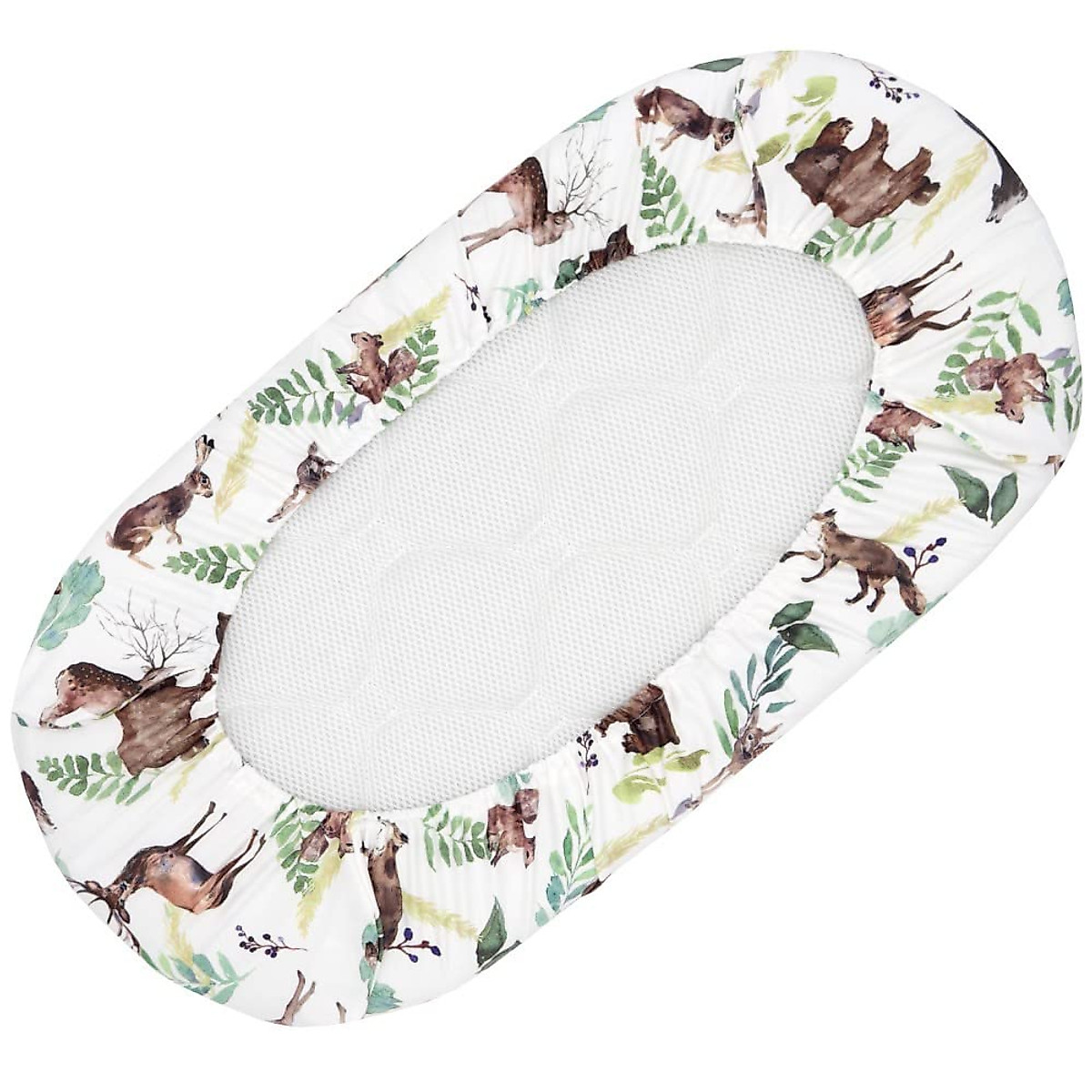 Baby Bassinet Sheet Set for Boy and Girl, 2 Pack Stretchy Soft and Breathable Baby Bassinet Fitted Sheets, Universal Fitted for Oval, Hourglass & Rectangle Bassinet Mattress