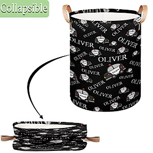 Personalized Laundry Basket, Custom Gift Laundry Hamper for Boy, Collapsible Waterproof Laundry Baskets, Dirty Clothes Toy Hamper for Kids Police Car Black