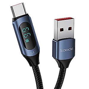 USB C to A Cable Fast Charging Cable, 66W/6A 6.6FT USB C Charging Cable with Led Display, USB Type C Cable Nylon Braided 480Mbps USB C Fast Charging Cable for Samsung Galaxy iPad LG