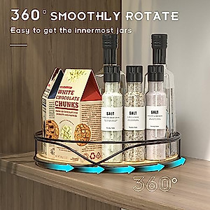 VITABONA 10 Inch Lazy Susan Turntable for Cabinet, Bamboo Lazy Susan for Table, Wooden Lazy Susan for Countertop, Bathroom Lazy Susan Organizer, Small Lazy Susan for Spices(Durable/Sturdy/Waterproof)