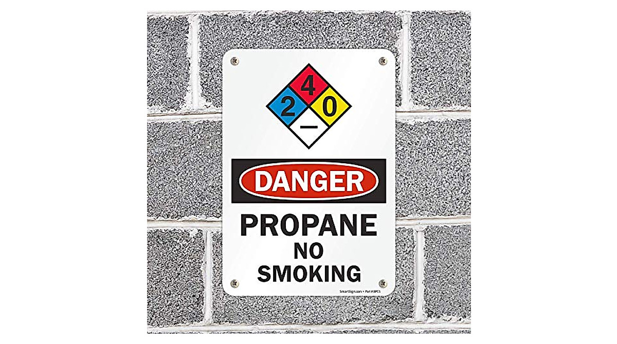 SmartSign Propane No Smoking Sign - Durable Aluminum