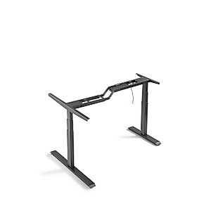 KINGSMITH 63" Left L Shaped Standing Desk Height Adjustable, Dual Motor Electric Corner Desk Computer Workstation, Sit Stand up Home Office Desk, Ergonomic Game Desk with 2-Section Leg, Deep Grey