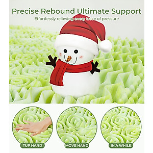 3 Inch Twin Mattress Topper, 7-Zone Memory Foam Mattress Topper for Back Pain, Gel Cooling Mattress Topper, Slow-Rebound Egg Crate Mattress Topper Twin, Pressure Relieving Bed Topper Twin