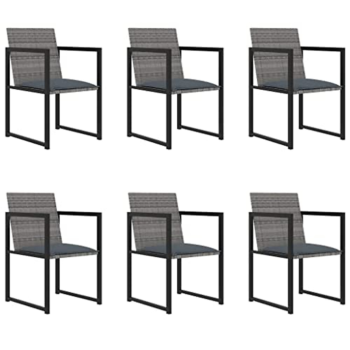 vidaXL Patio Dining Set with Cushions 9 Pieces Garden Courtyard Poolside Furniture Dinner Tables and Chairs with Pads Poly Rattan Black