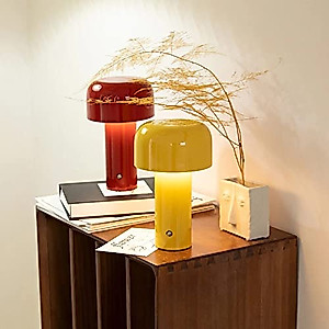 liuwei Desk Lamp for Portable Touch Dimming,USB Rechargeable Night Light Simple Floor Lamp,Mushroom Table Light for Living Room/bar/Bedroom/Bedside/Study,Yellow